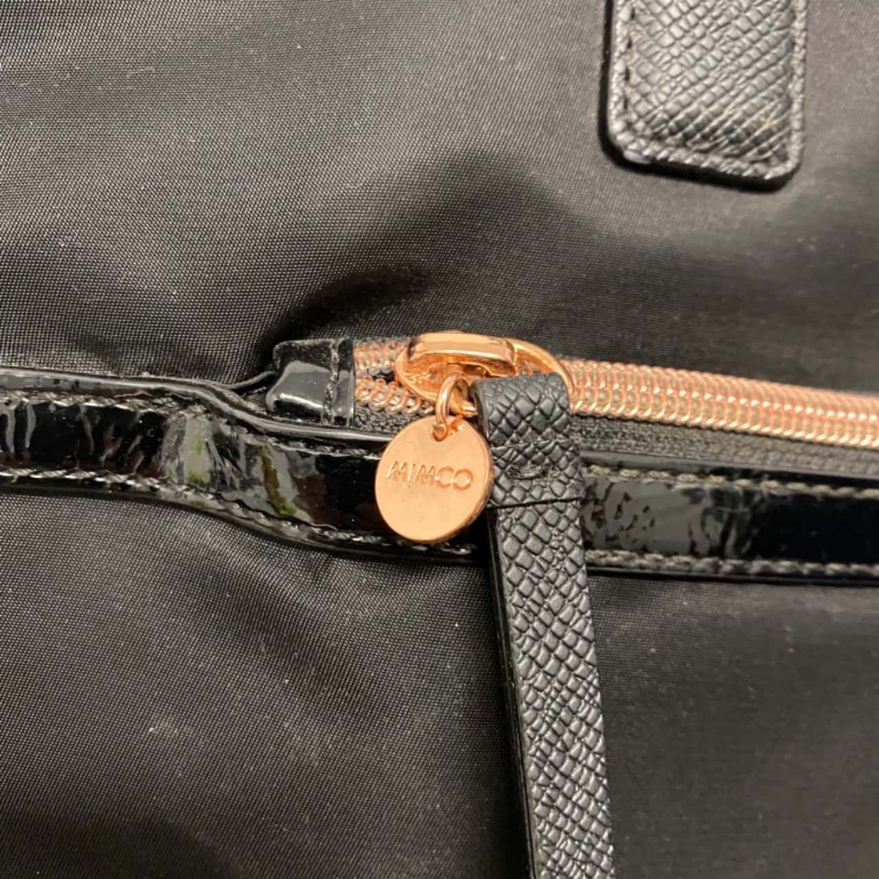 Mimco Black Handbag w/ Rose Gold Hardware(s)