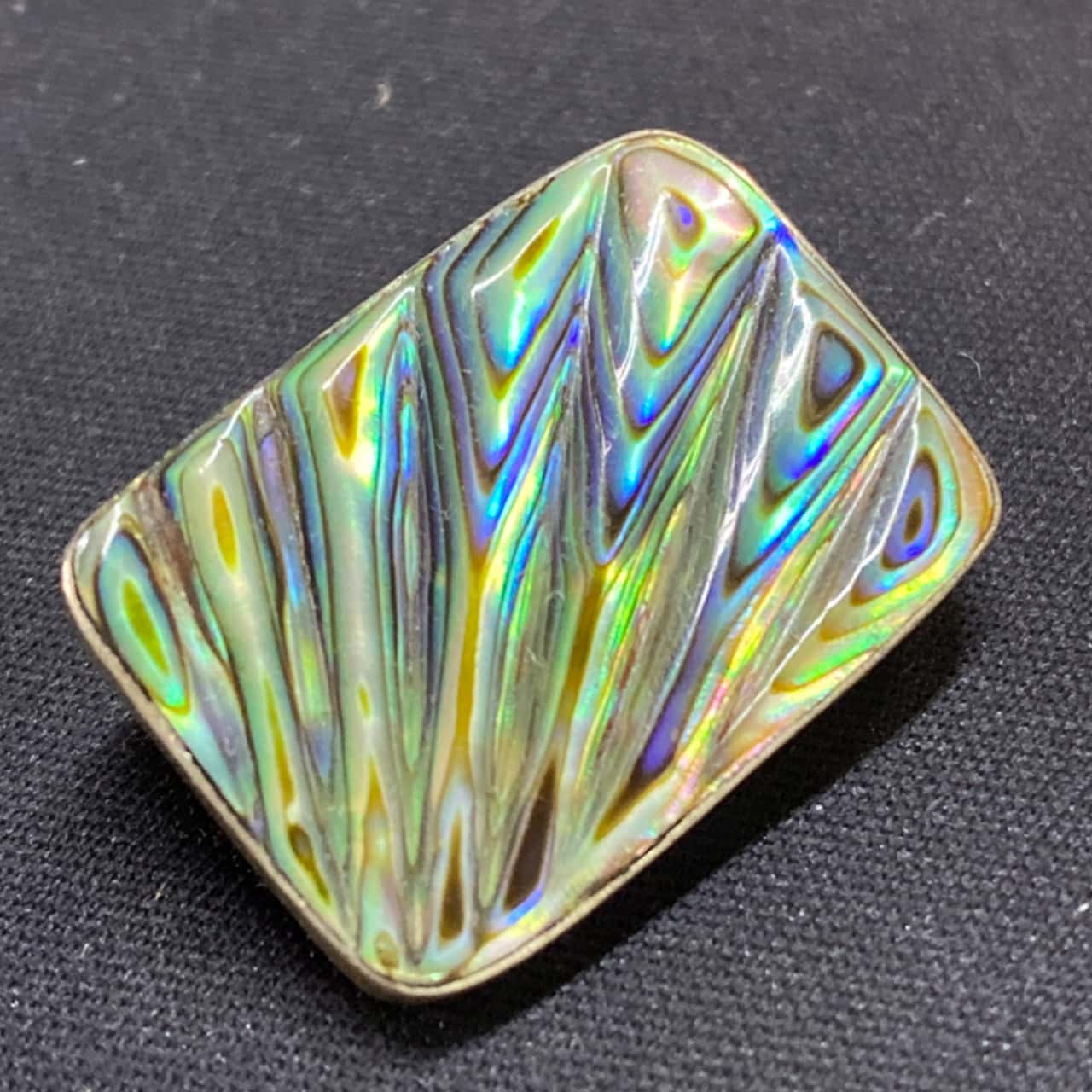 Vintage Stamped Silver & Paua Shell Brooch (s)