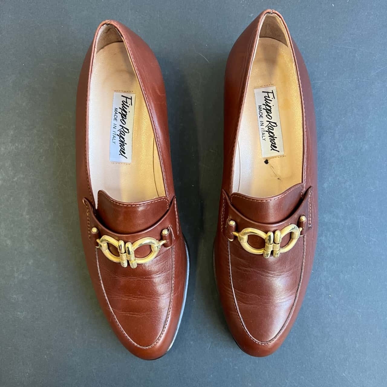 Filippo Raphael Womens Size 37.5 Leather Loafers Brown (s)