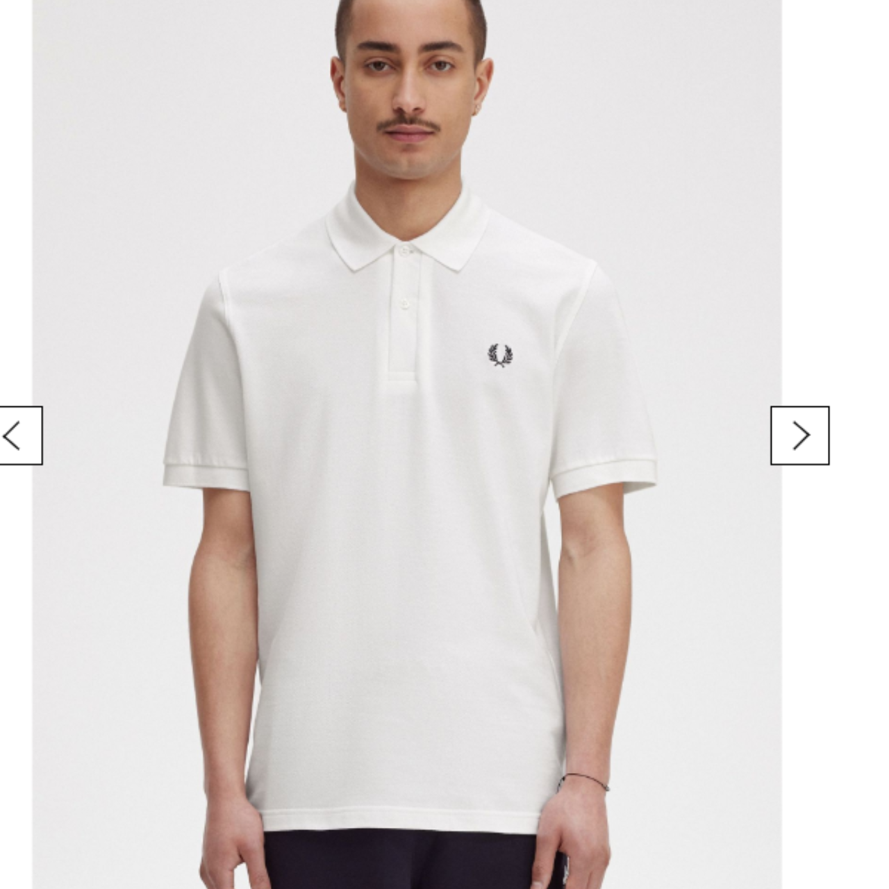 Fred Perry White Polo Shirt Size M