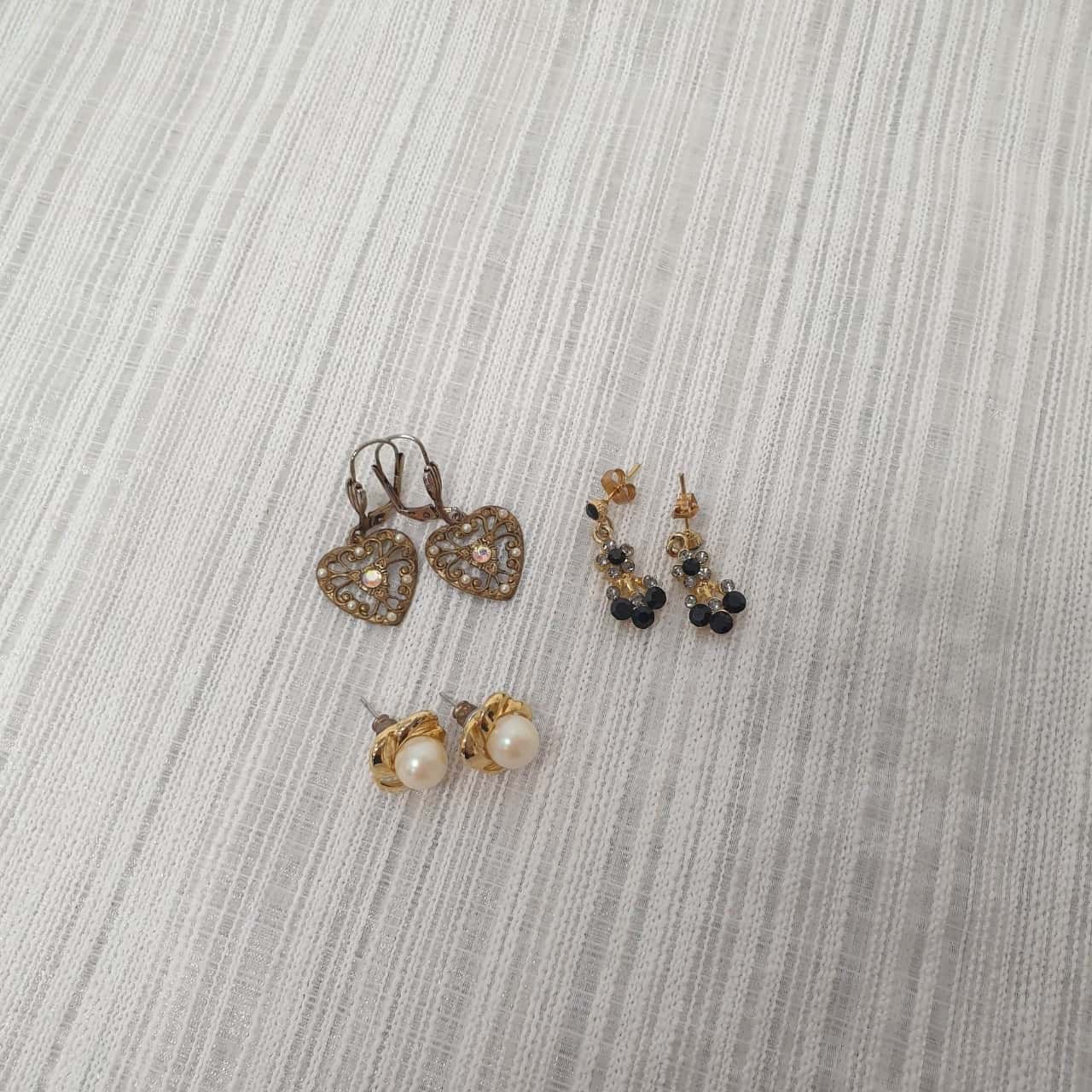 Gorgeous Pierced Earring Combo (3 Pairs) - Dangle Pink AB & Pearl ...