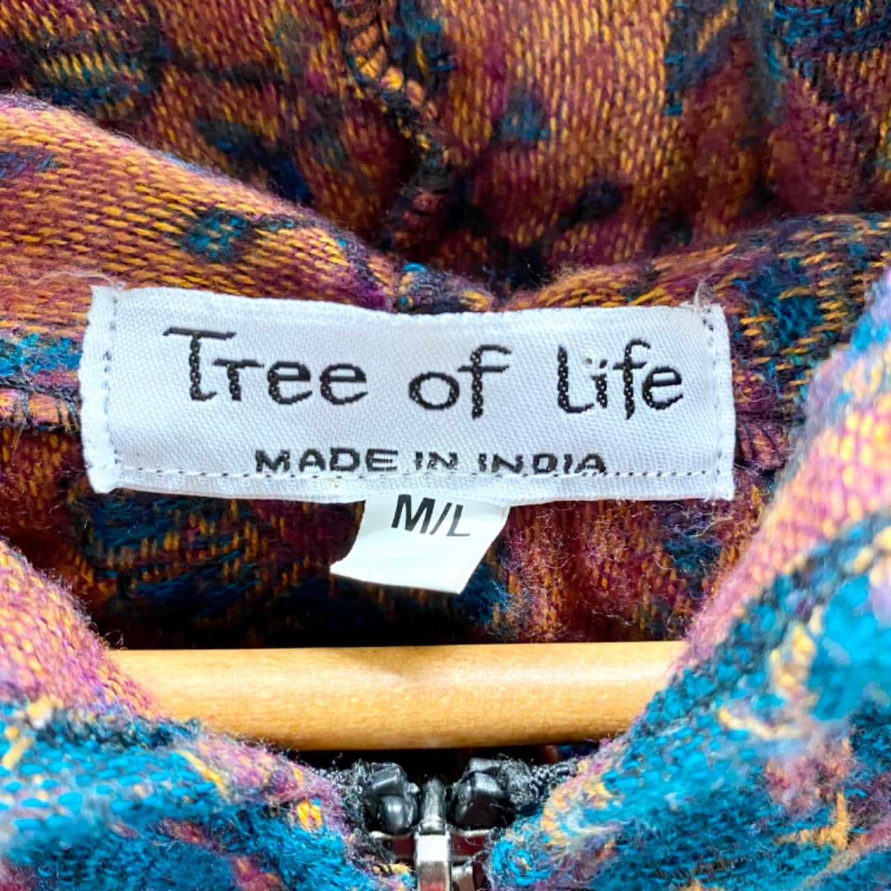 Tree of Life Size M/L Multicoloured boho zip up jacket (s)