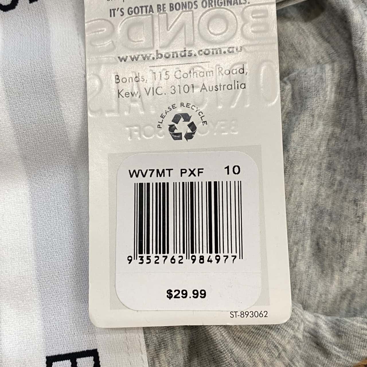 Bonds Light Grey Triangle Bralette Size 10