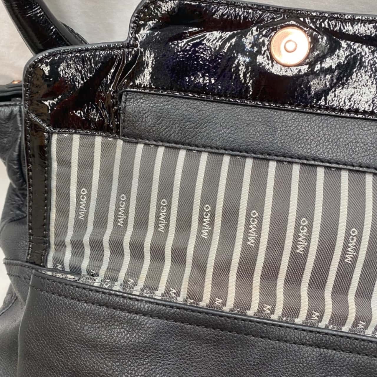 Womens Large MIMCO Black Leather Tote Shoulder Bag (s)