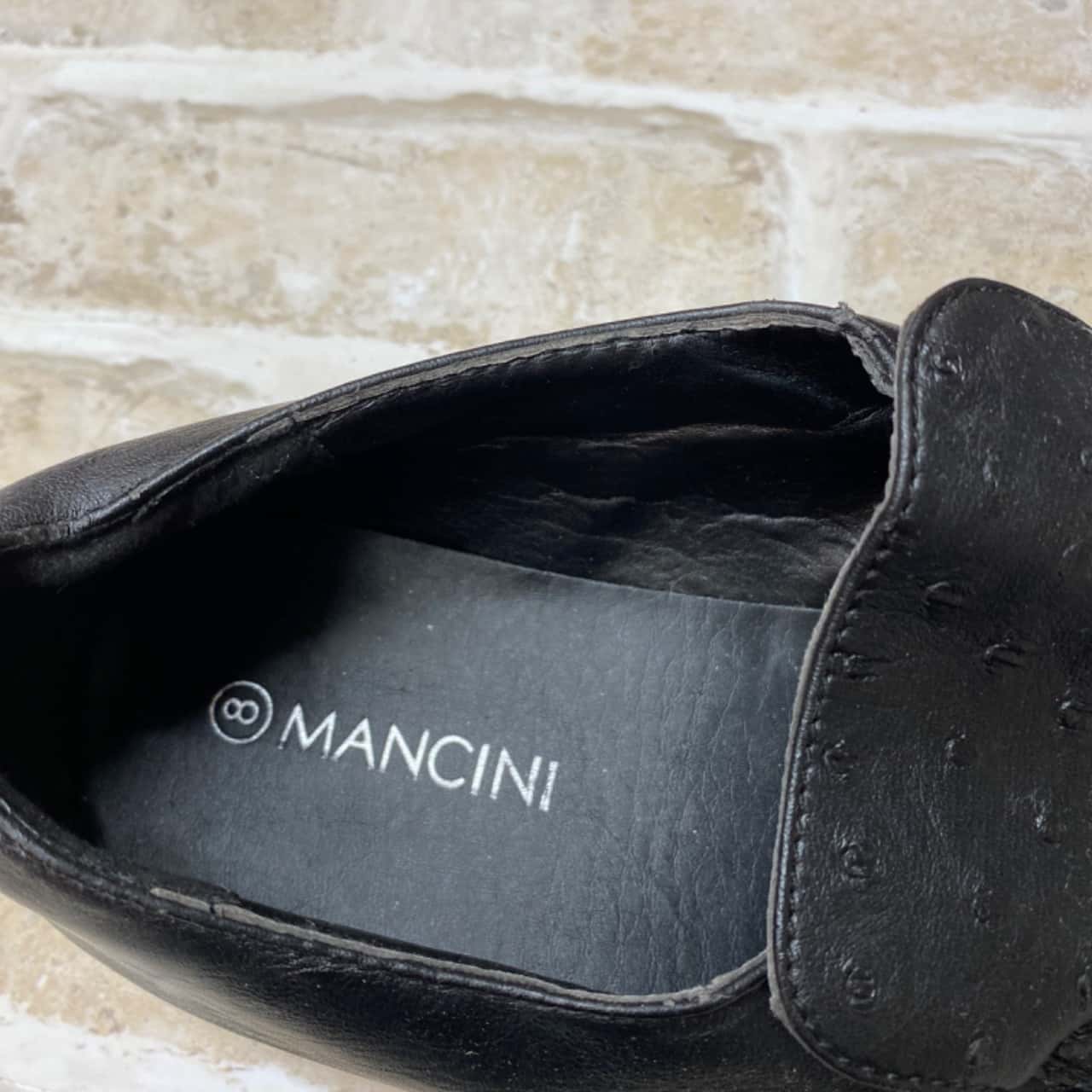 Moda Mancini Mens Size 8 Black Dress Shoes (s)