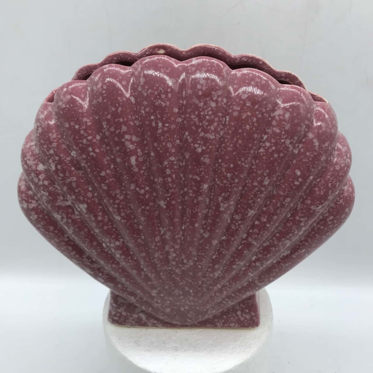 Vintage Mid Century Original Artmark Clam Shell Ceramic Vase Dusky Pink ...