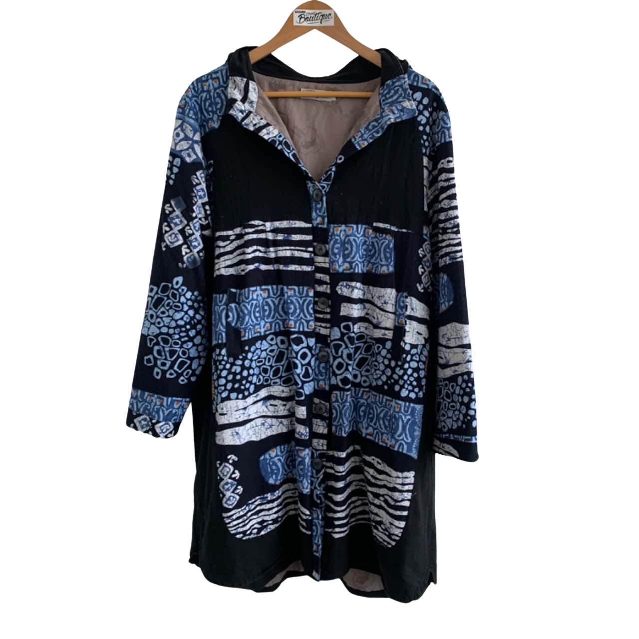 Hourglass XL Navy Blue Button Up Jacket (s)