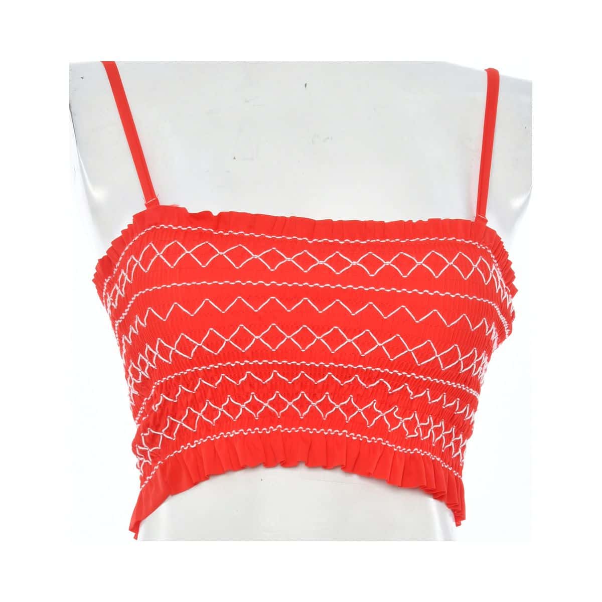 Xhilaration Womens Size M Elastic Bodice Crop Top Red