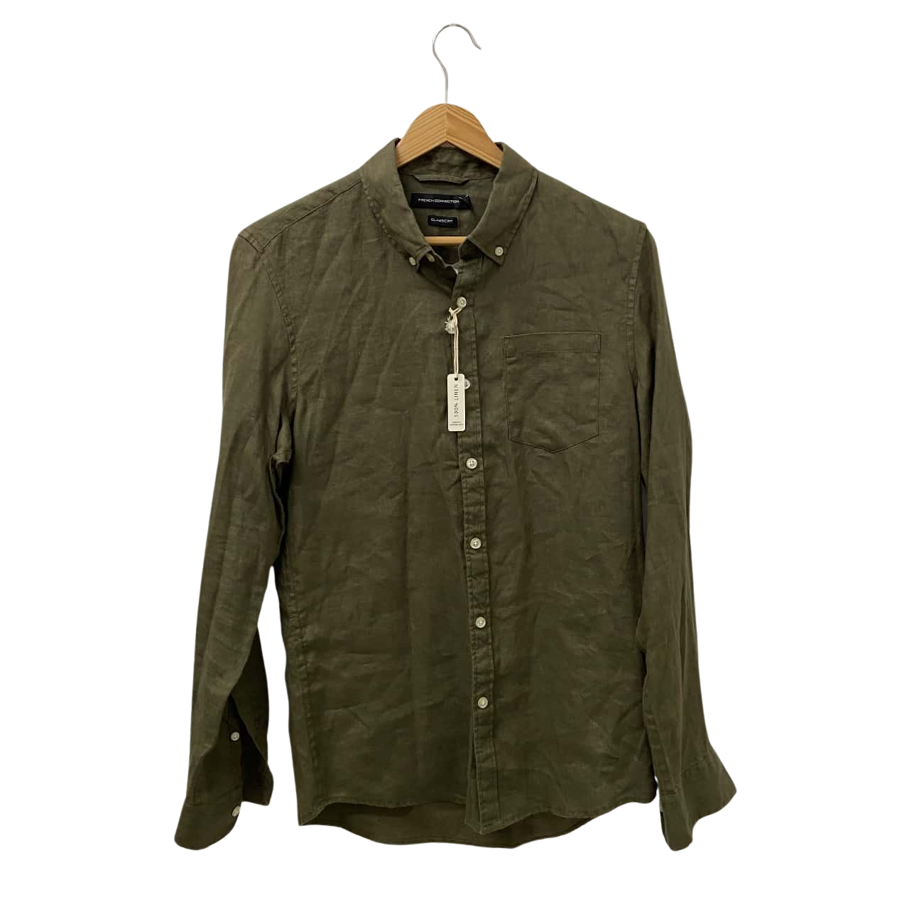 French Connection Womens Size XS Long Sleeve Shirt Khaki (s)