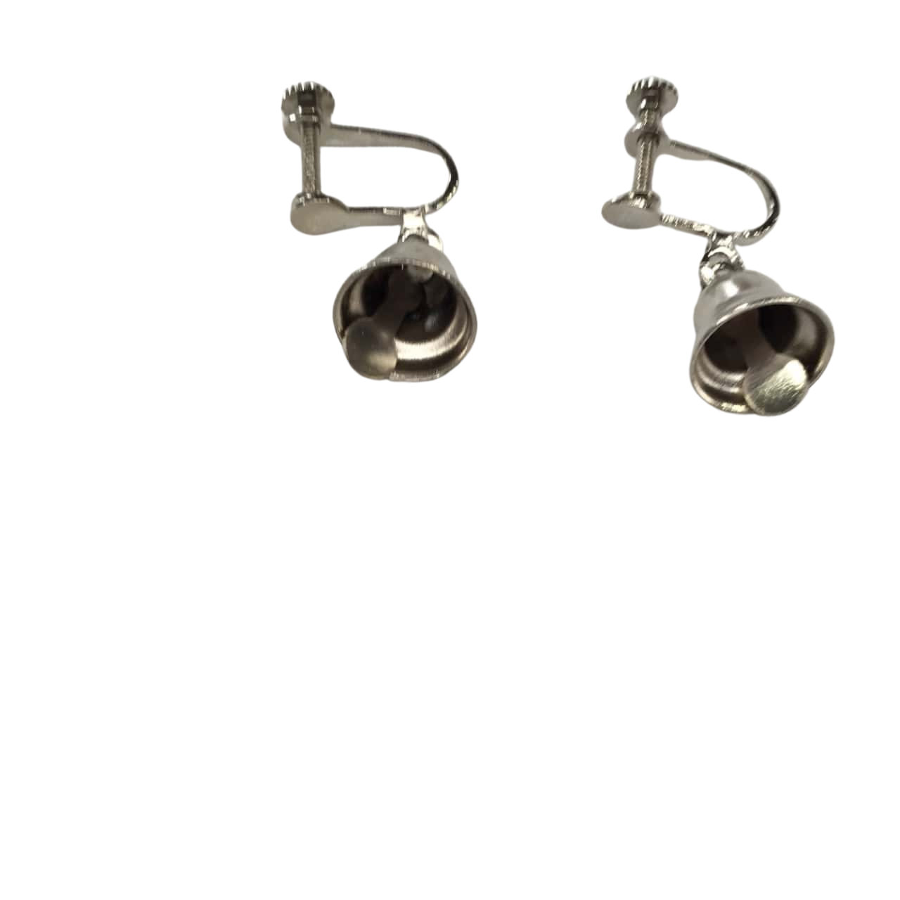 Womens Silver Bell Earrings