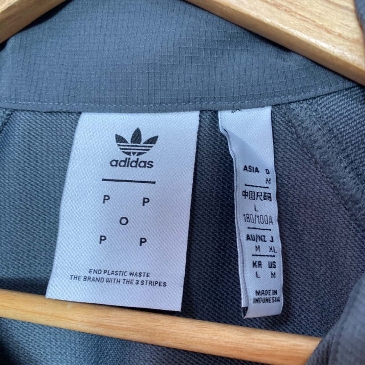 Men’s Adidas x POP Size M Long Sleeve Grey Thermal(s)