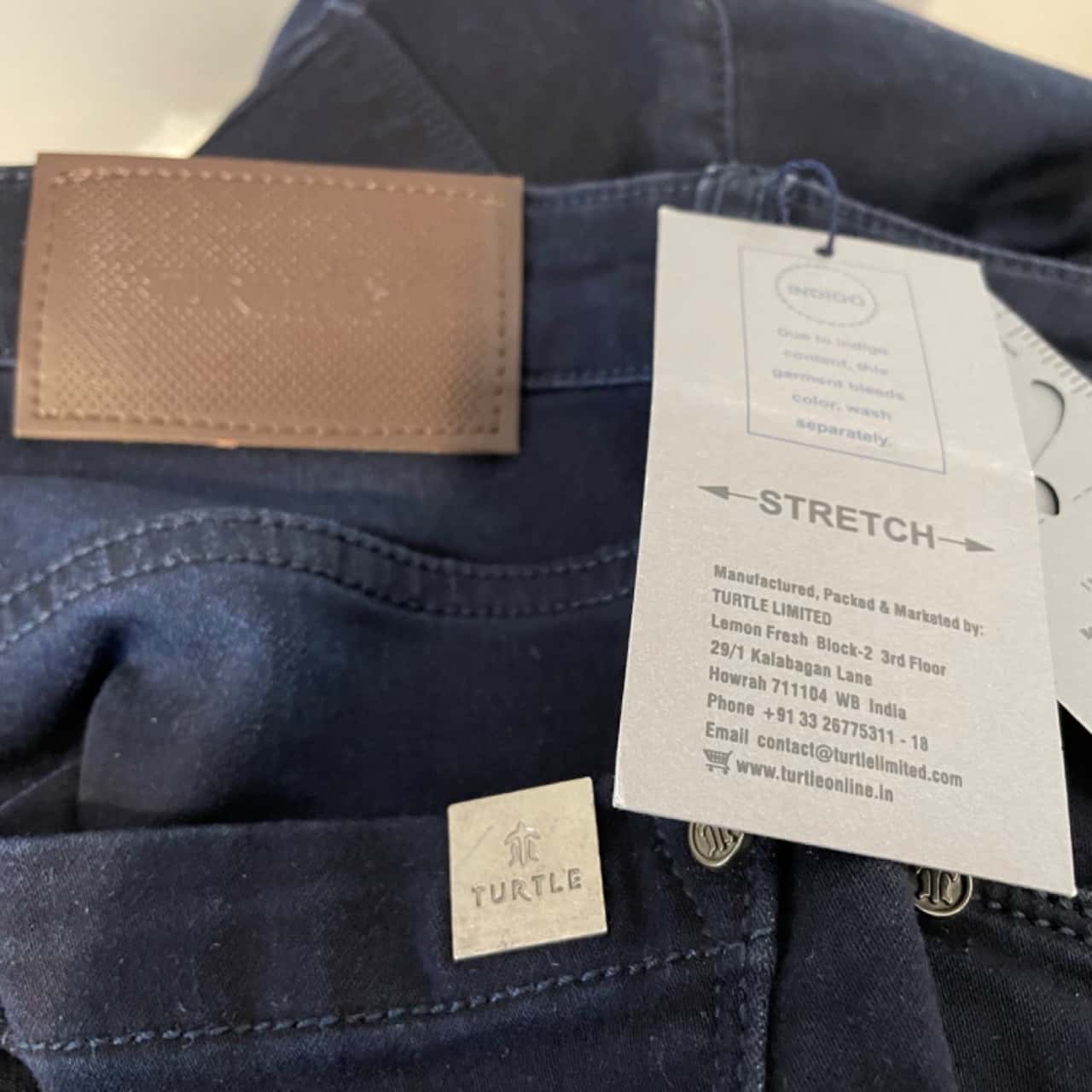 Turtle Denim Mens Size 34 Jeans Navy Blue (s)