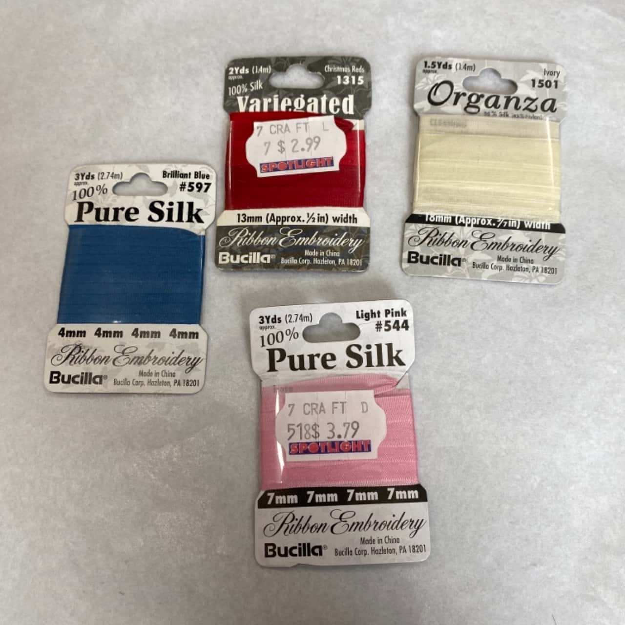 Embroidery Ribbons 4 Assorted Types (s)