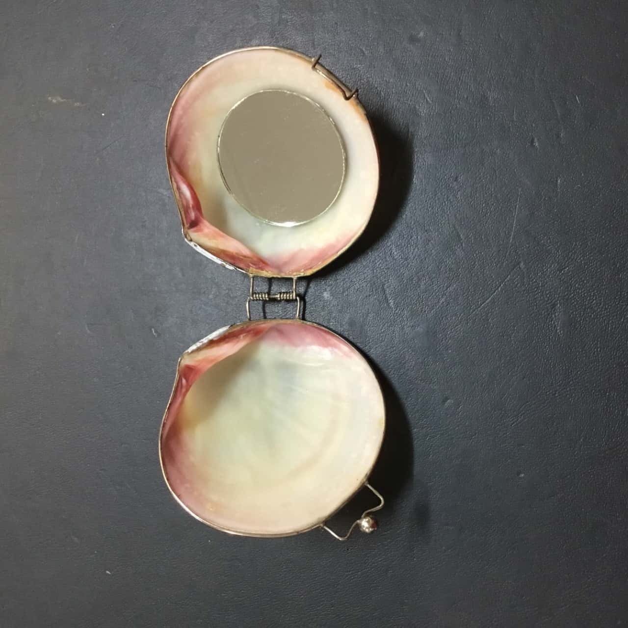 *VINTAGE*Silver Tone Bound Shell Compact(s)