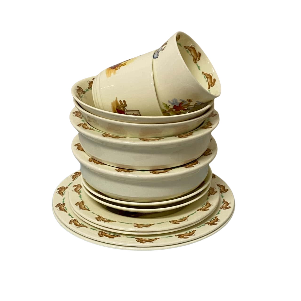 Bunnykins 12 Piece Set (Sets of 2 Cups, Saucers, Bowls, Plates)