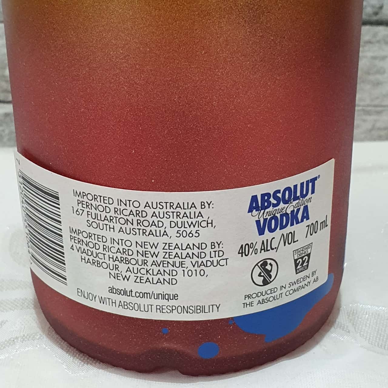 Collectable Unique Edition Absolute Vodka Bottle No. 14054 700ML Empty