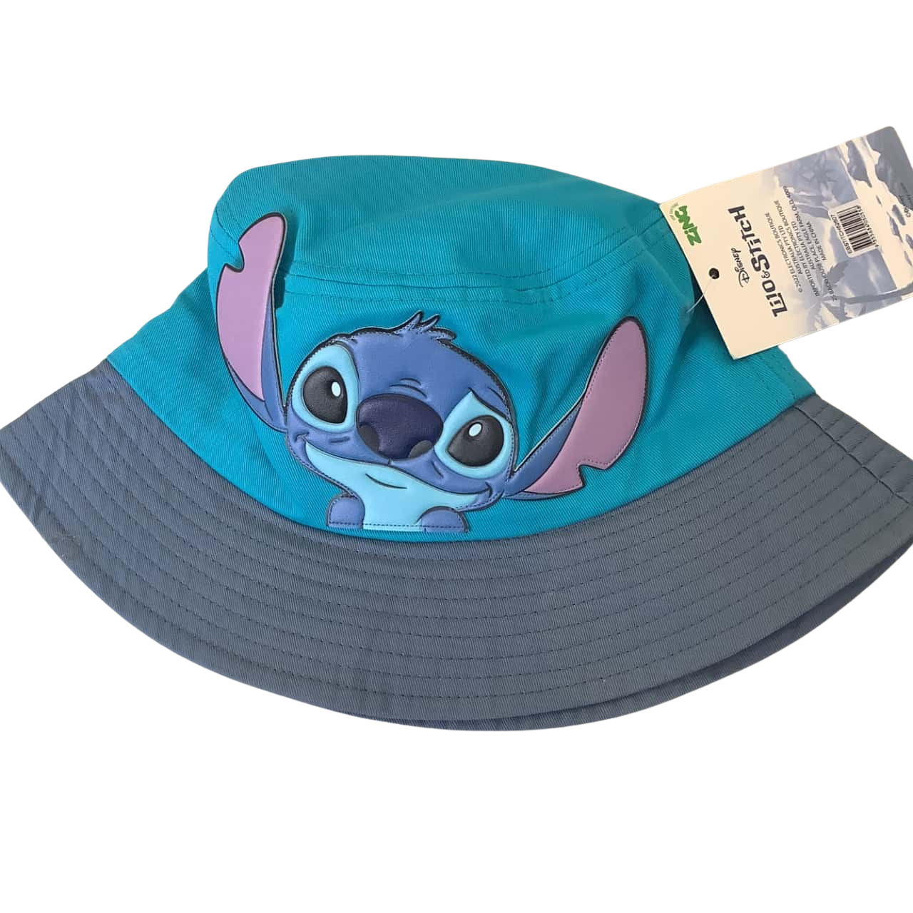 Brand New Zing Kids One Size `Stitch’ Bucket Hat Blue/Grey(s)