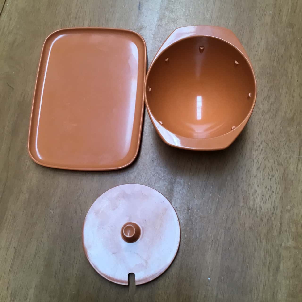 Vintage Nylex Bessemer Orange Sugar Bowl With Lid & Tray - Excellent ...