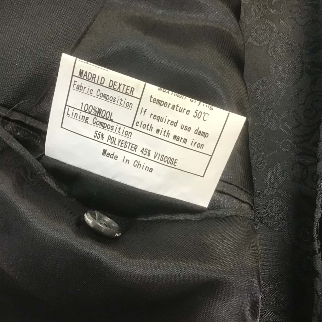 Peter Jackson Suit Size 108Reg/96 Reg Black Wool