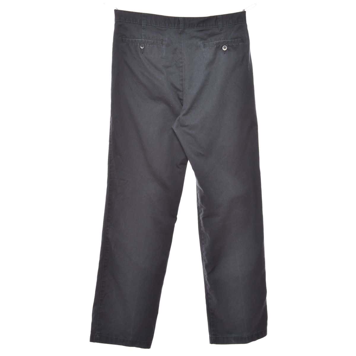 George Mens Size W34 L34 Navy Straight-Leg Work Pants / Trousers