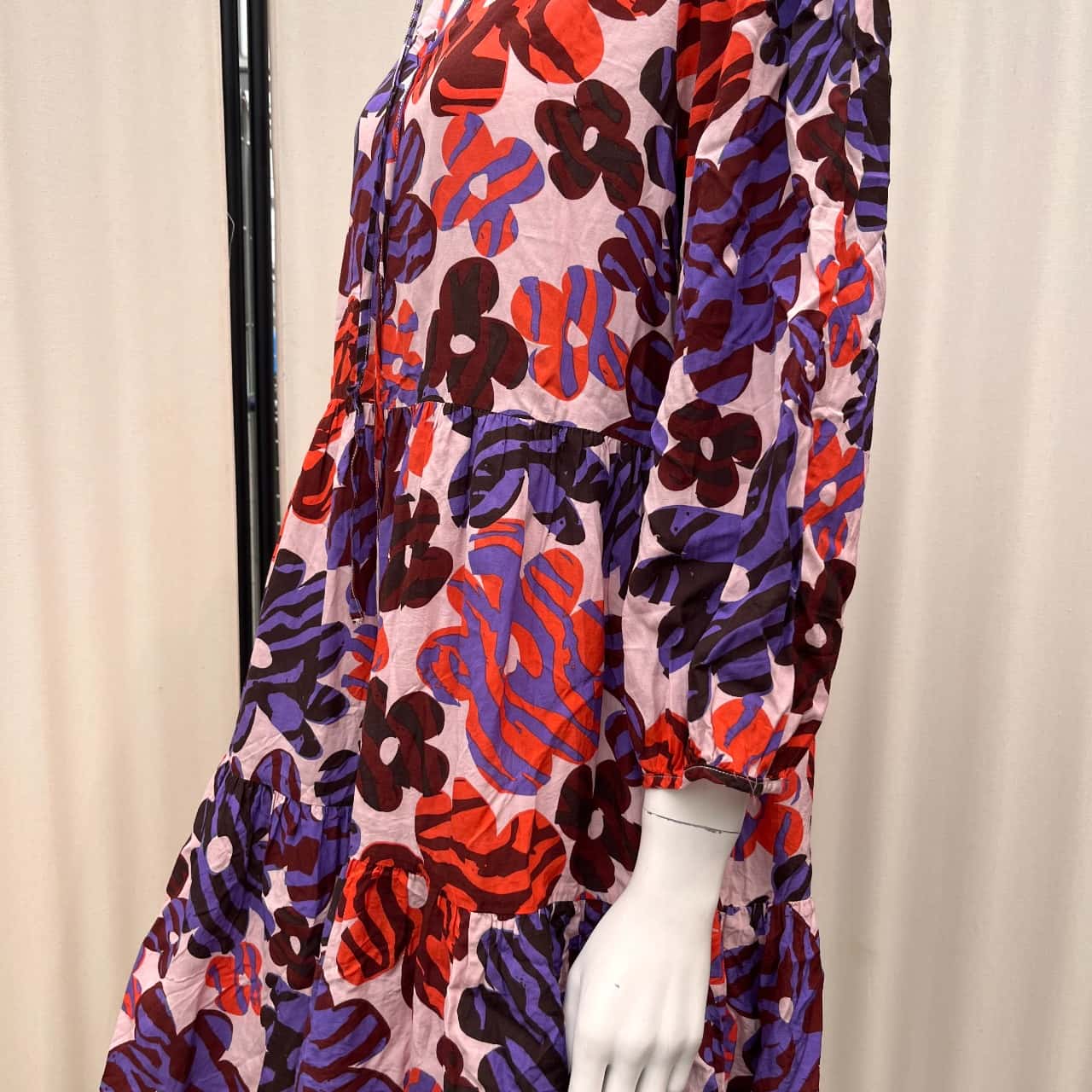 Gorman Bold Floral Smock Dress with 3/4 Sleeve, Size 8(s)