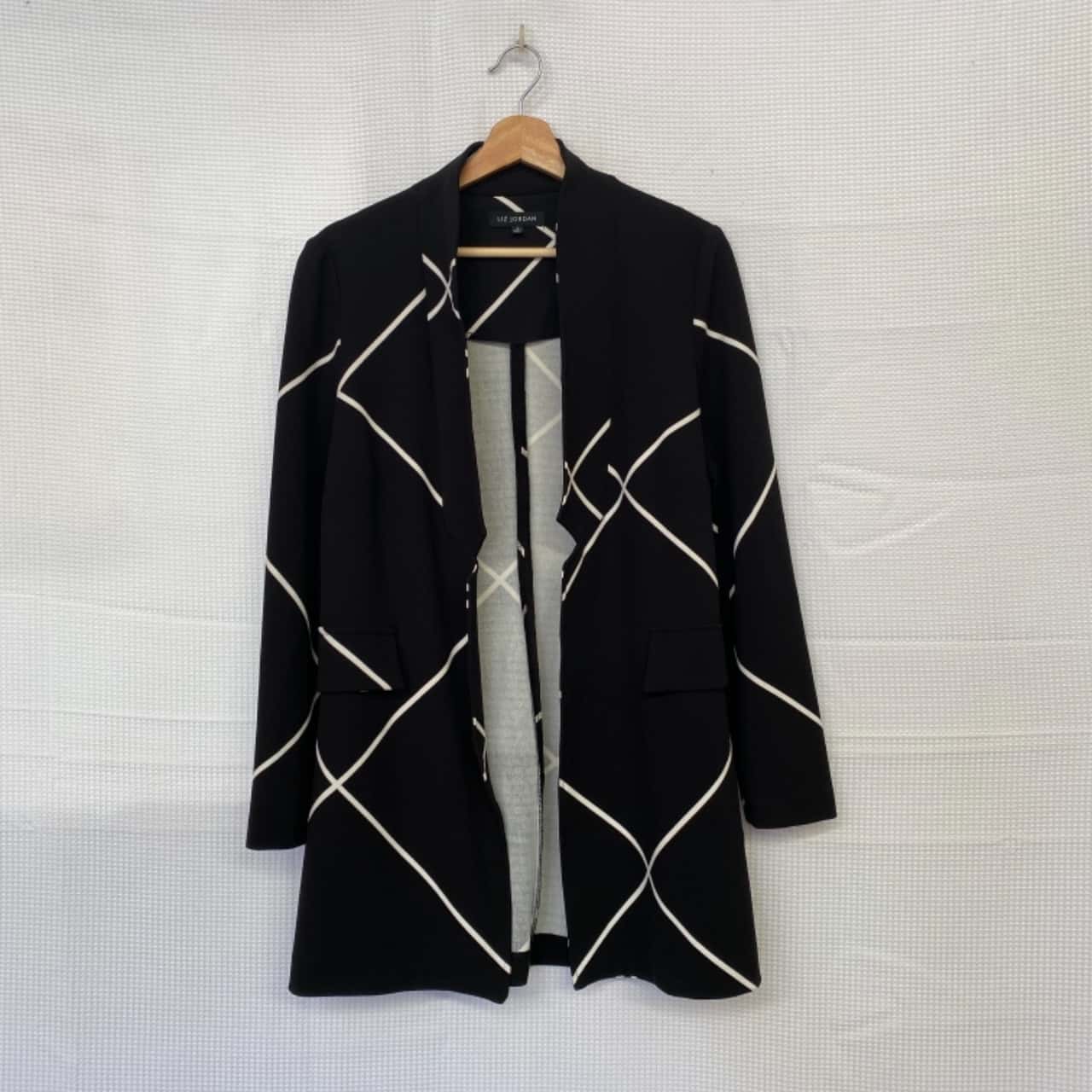 Liz Jordan Womens Size S Open Jacket Black/ White