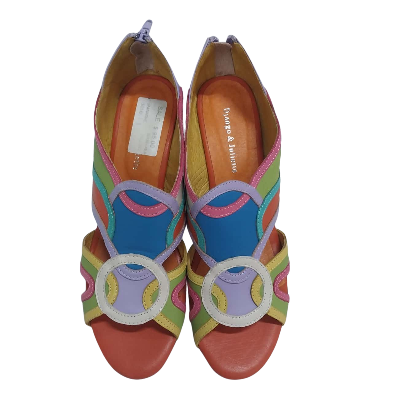 Django & Juliette - Women's heels, Size 39, Multicoloured, leather. (s)