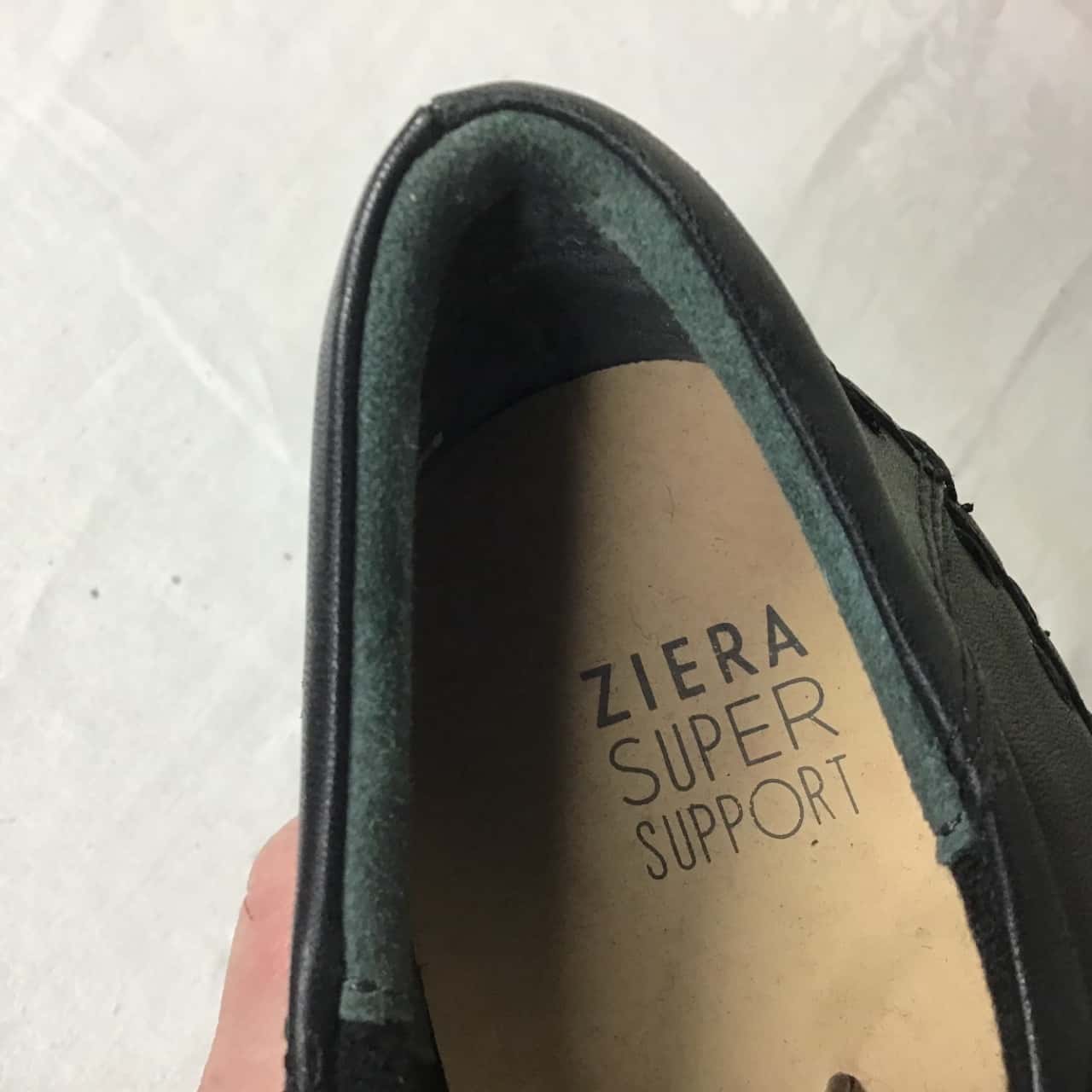 Ziera Super Support Womens Black Leather Lace up Casual Shoes(s)