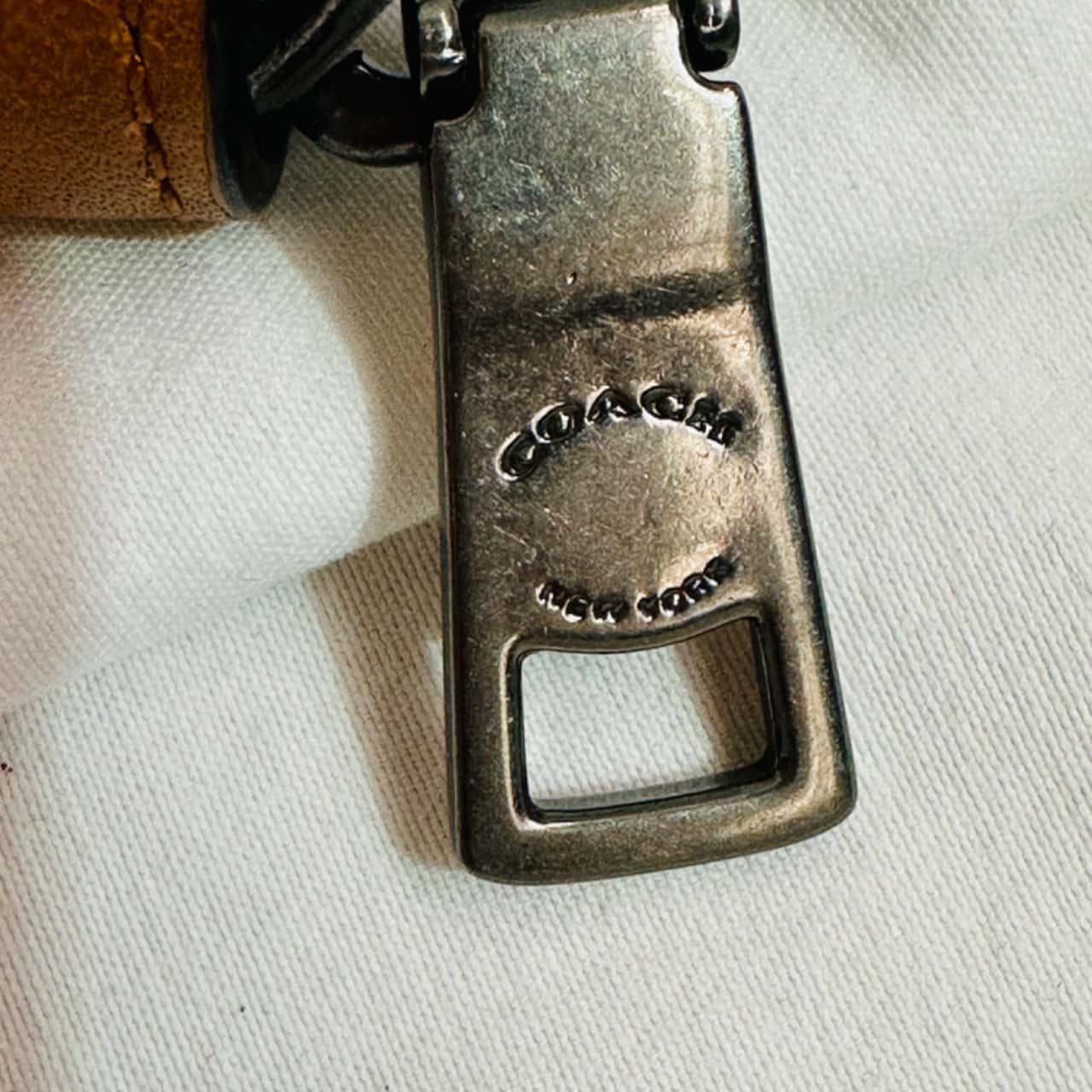 COACH Accordion Purse Caramel & Bag Tag(s)