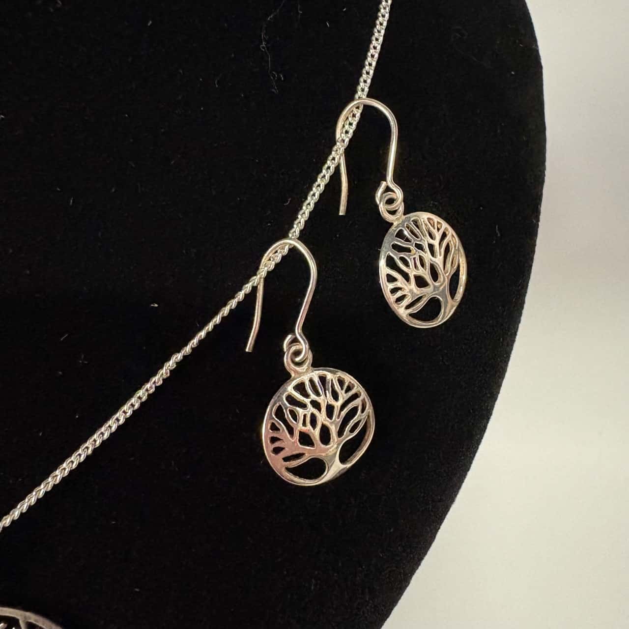Silver Tree of Life Necklace & Earring Set