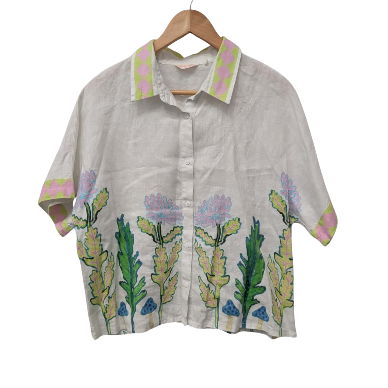 Gorman Womens Floral Linen Short Sleeve Shirt