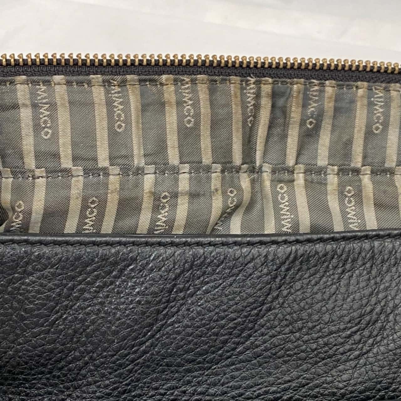 Women’s Black Leather MIMCO Boho Tote Shoulder Bag with Metal Turnlock ...