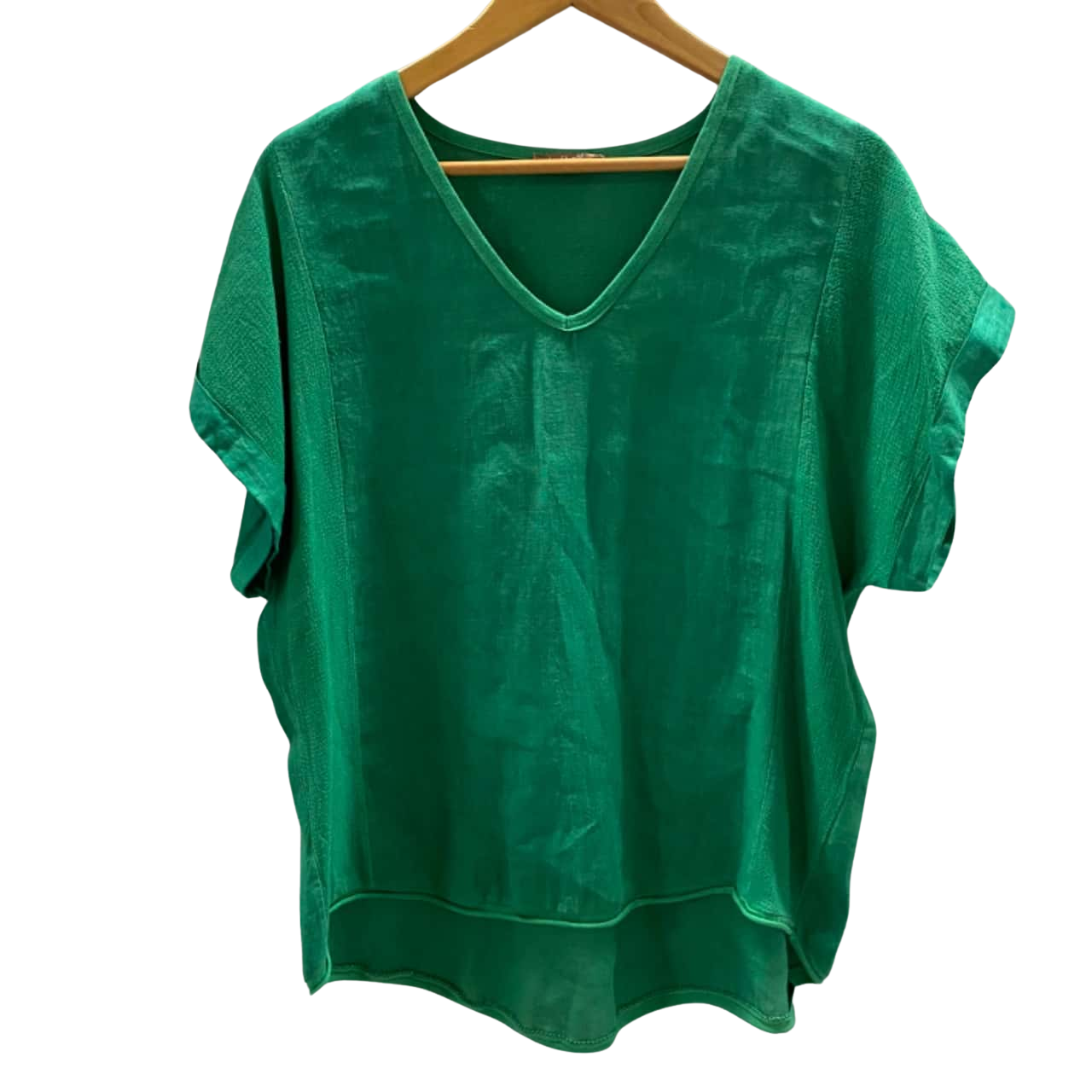 La Strada Linen blend Size L Shirts & Blouses Green