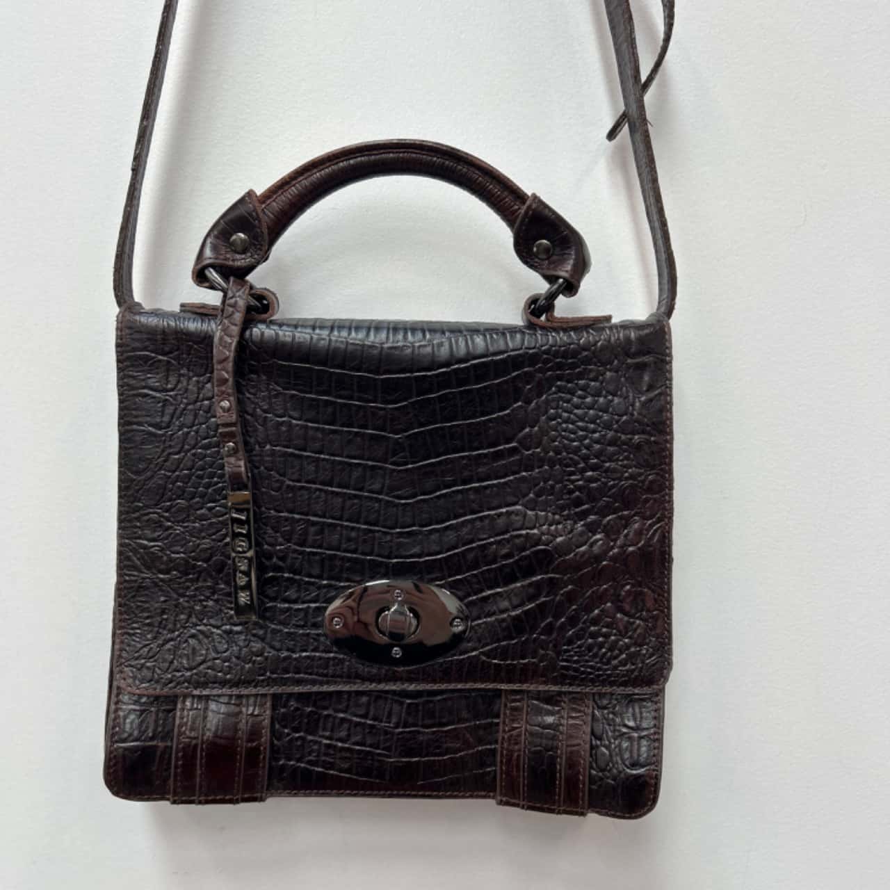 Jigsaw Brown Leather Croc Bag - Brown (s)