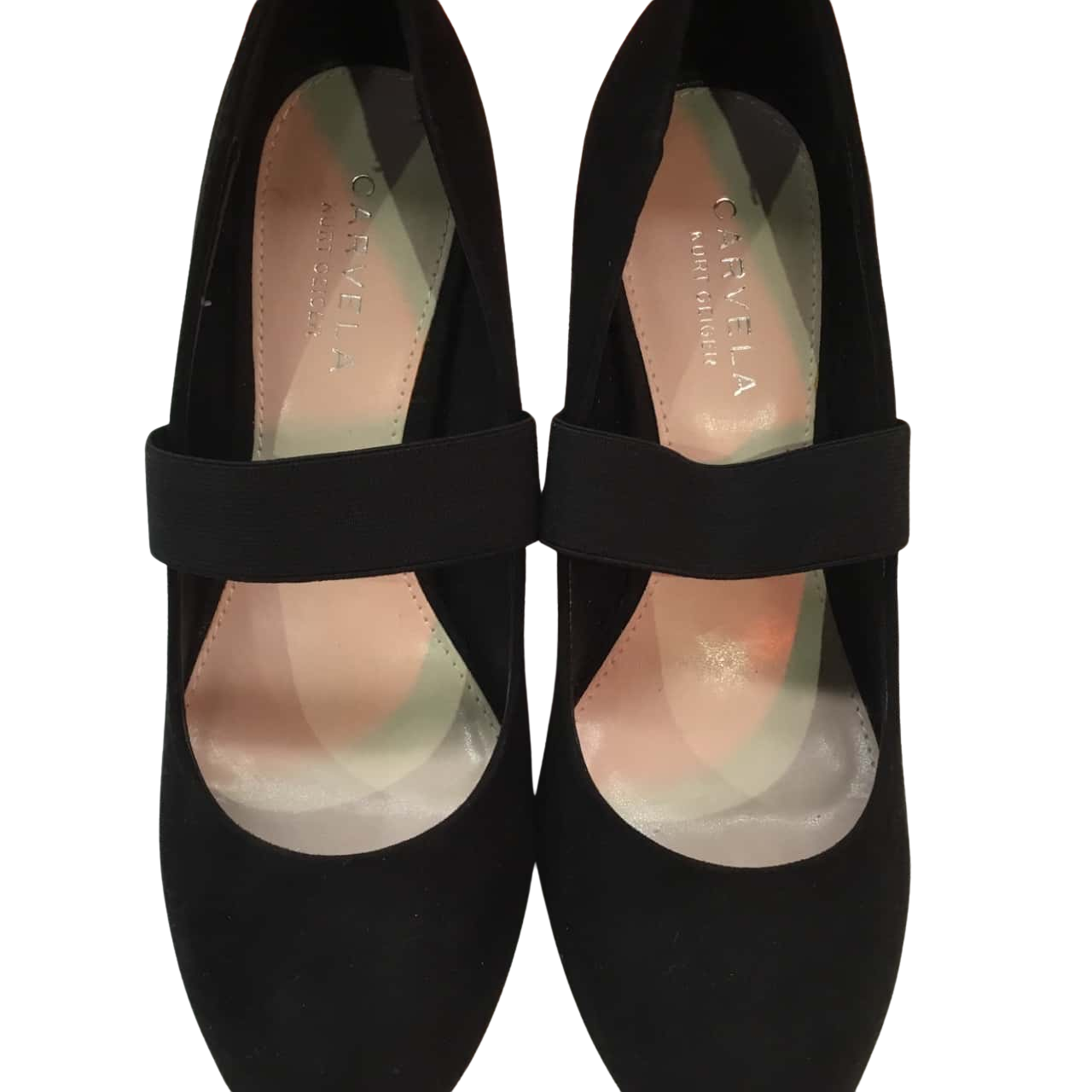 Womens Size 38 Black Carvela heel suede look.