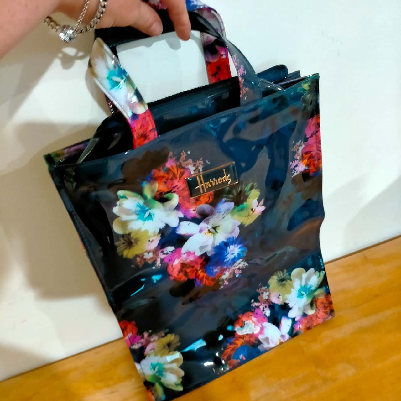 HARRODS Shopping Tote Navy Blue VGUC(s)