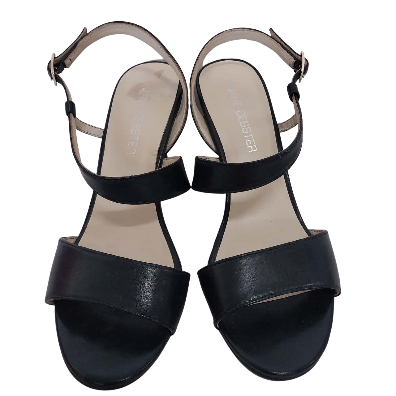 Jane Debster open heels. Size 7.5, Black. (s)