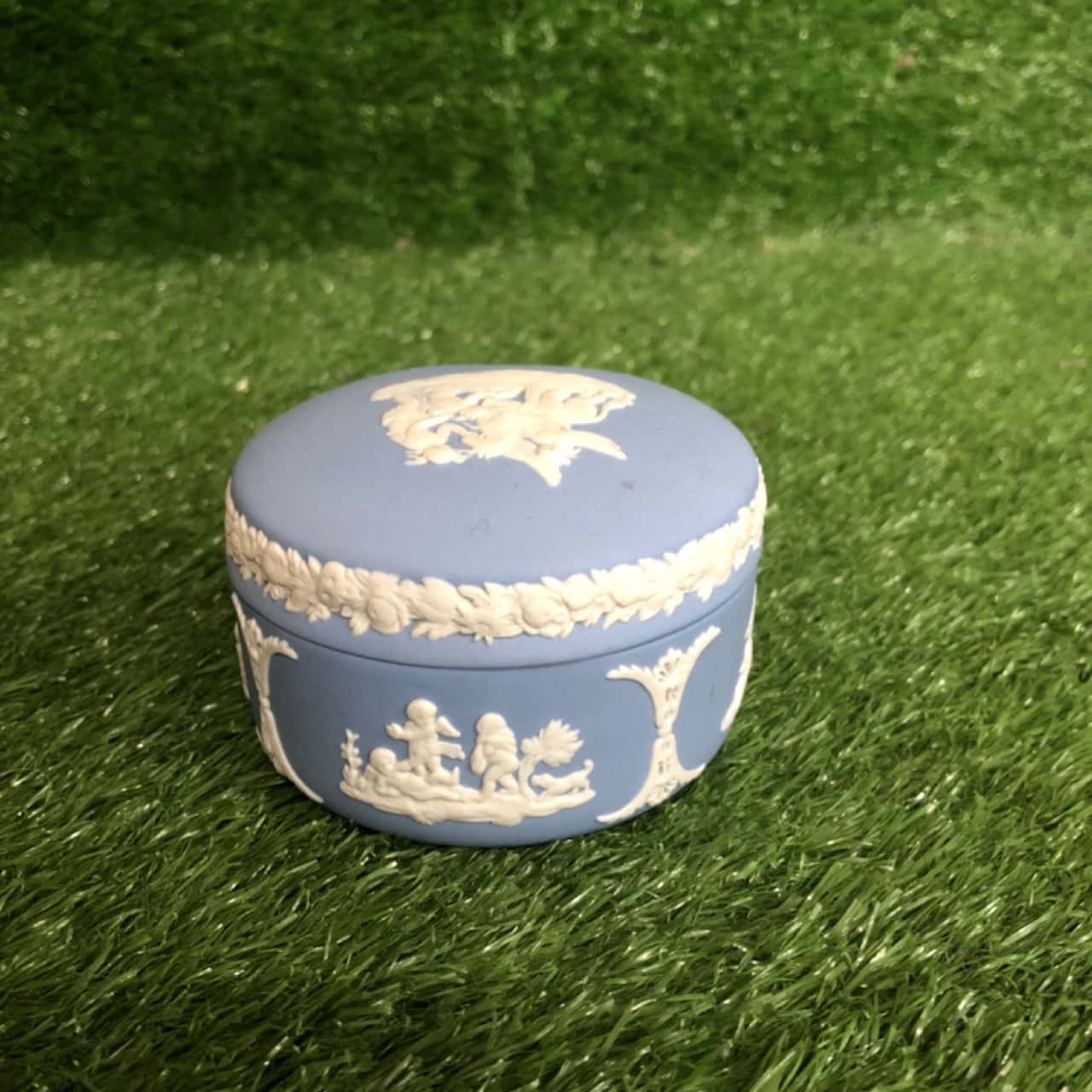 Vintage Wedgwood Powder Blue Jasperware Trinket Box(s)