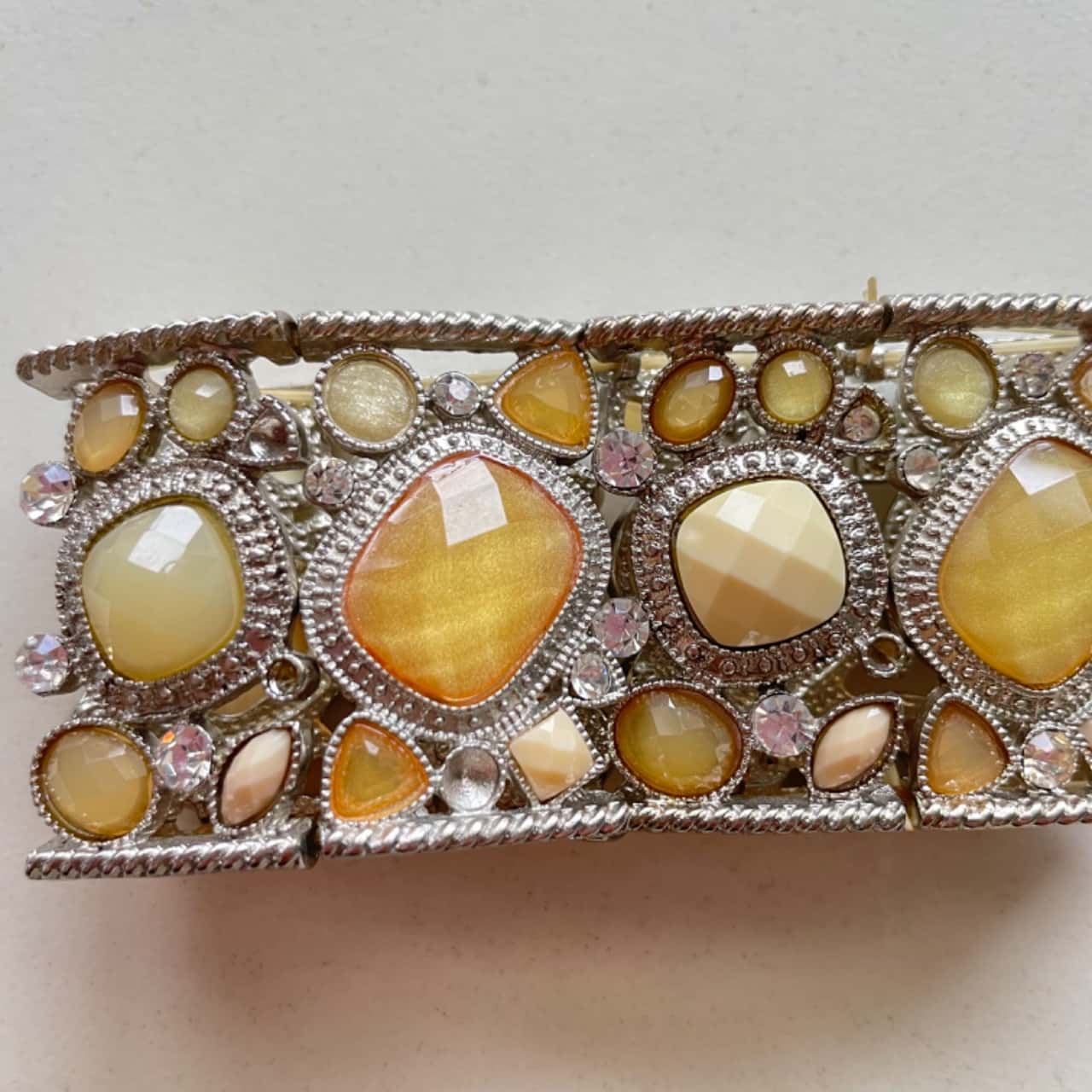 Silver Tone Yellow Stone Bracelet(s)