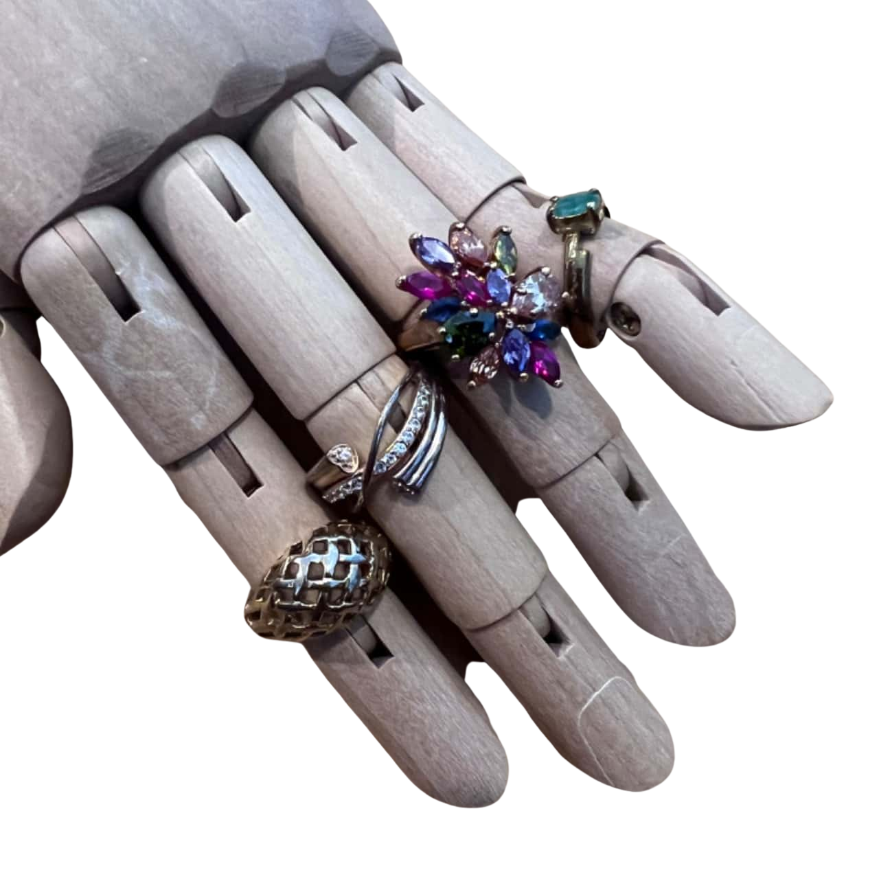 Set of 4 Gold Tone Rings (s)