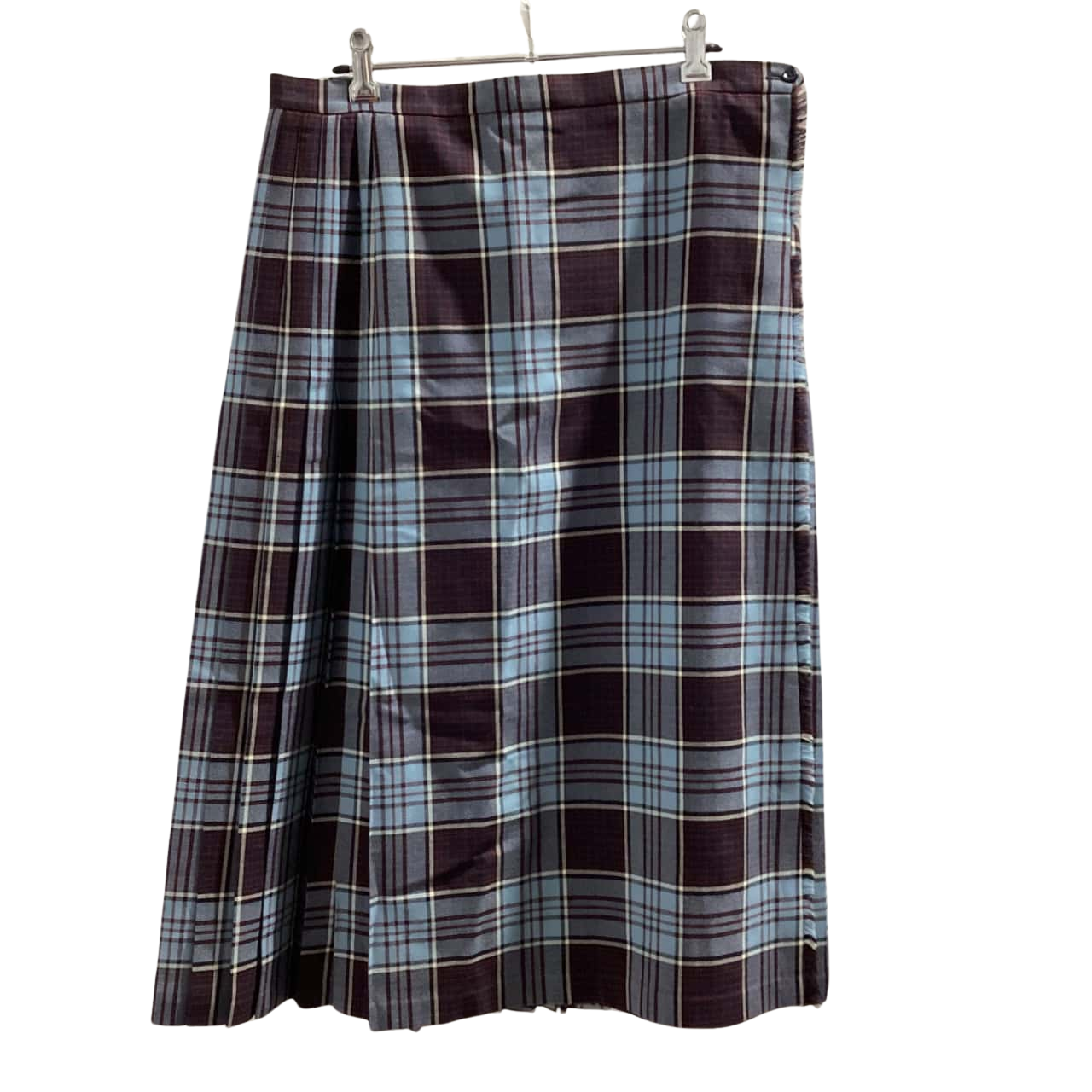 Vintage Fletcher Jones Unisex Pleated Kilt Blue / Maroon to fit waist ...