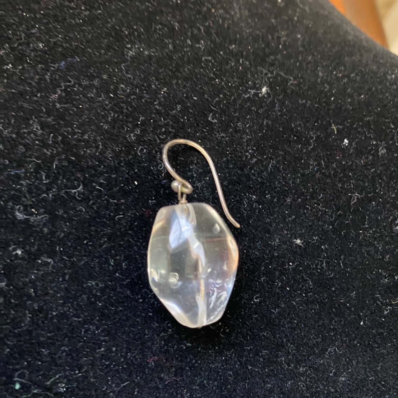 Natural Rock Crystal Bead Drop Earrings