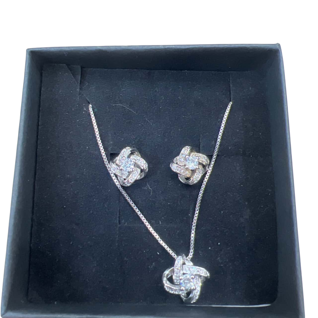 Womens Silver Necklace & Earring Set (s)