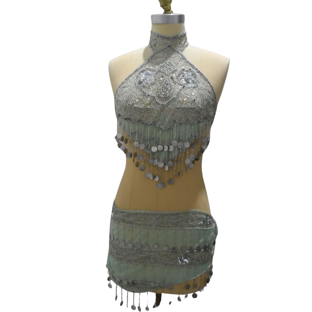 2 Piece Beaded Set Size S/M Turquoise