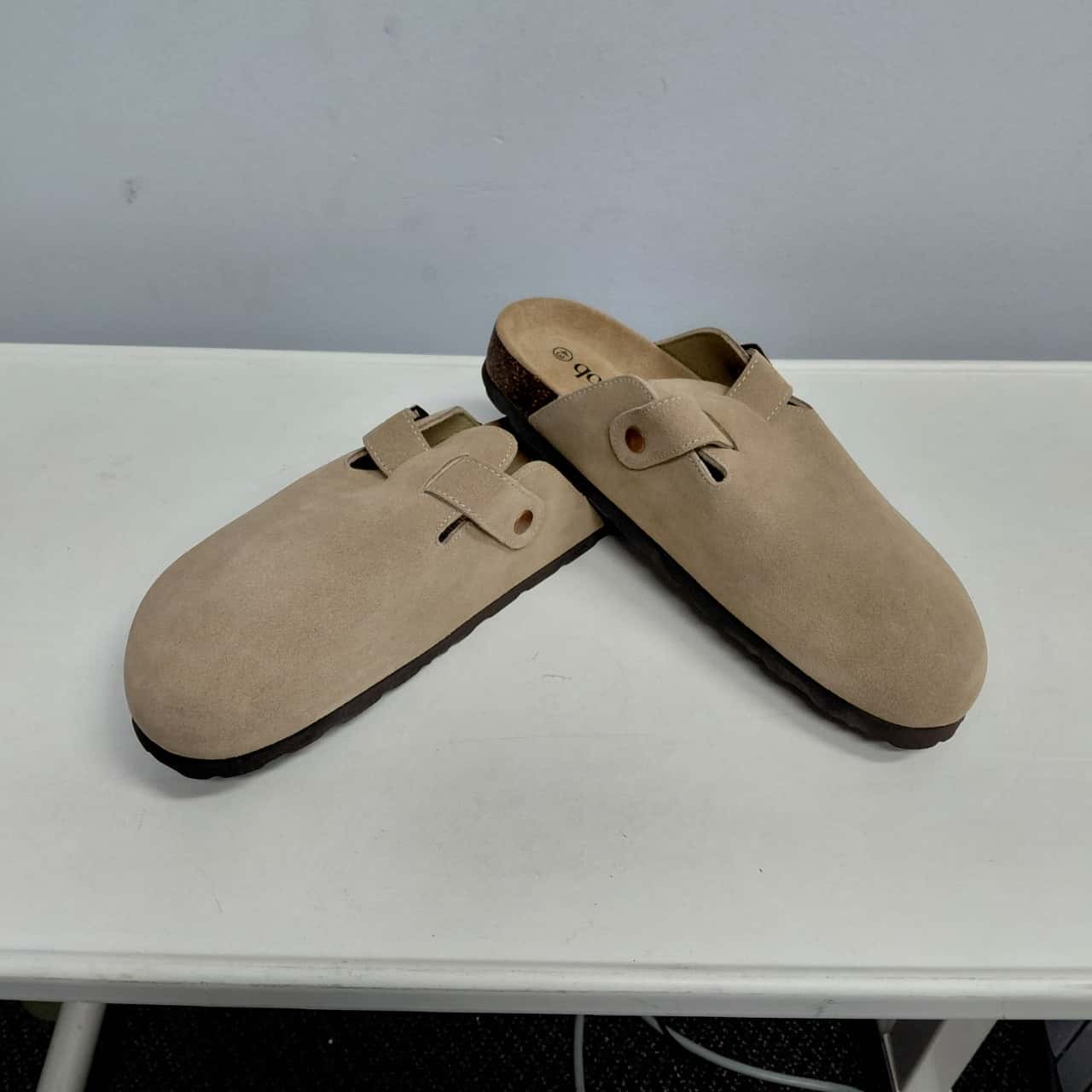 Qomfort Taupe Suede Clogs Size EU43(s)