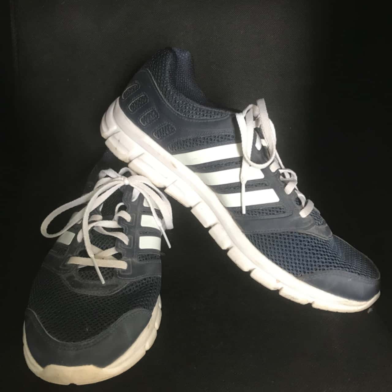 Adidas Mens Size 10.5 Navy Blue/White Running Shoes(s)