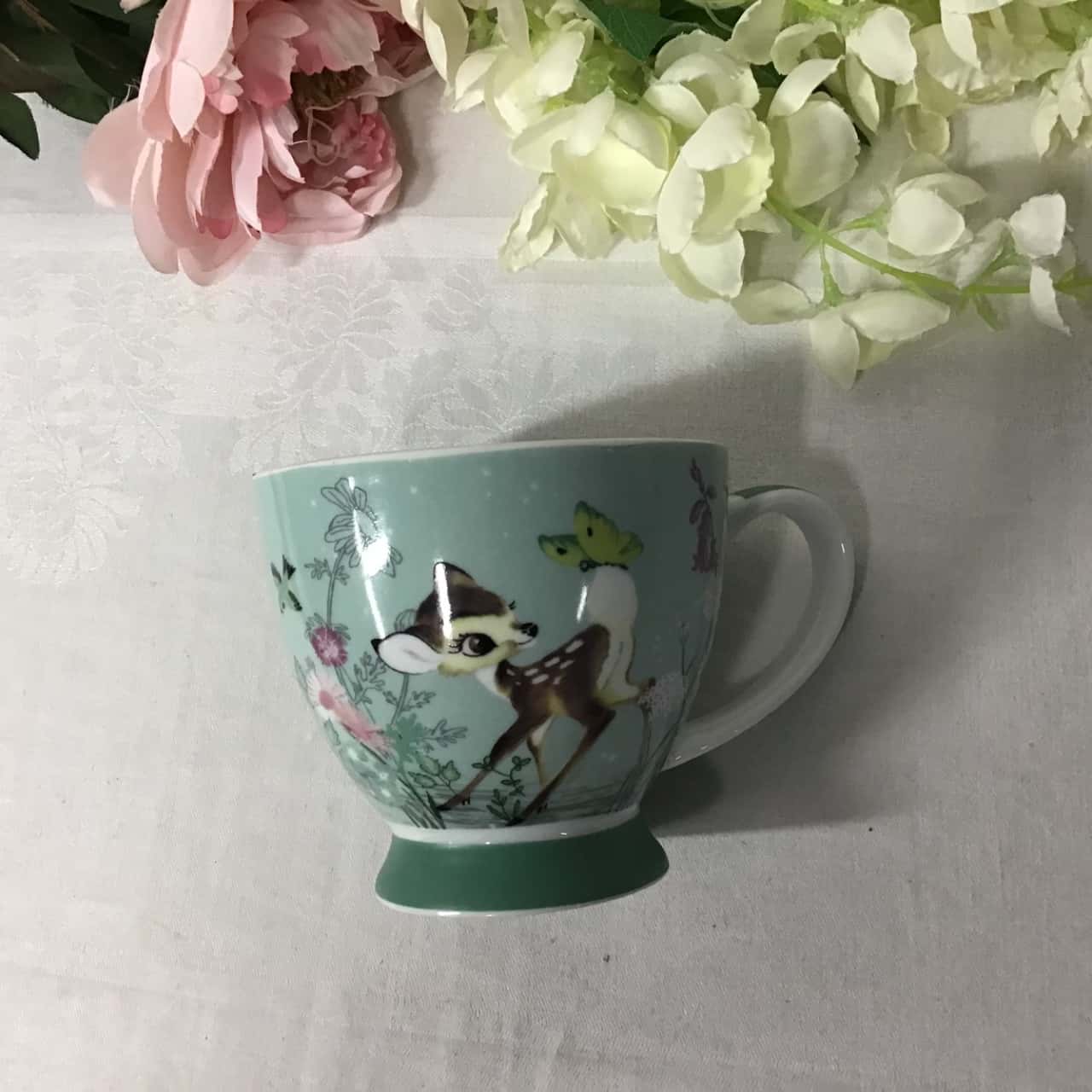 Disney Large Green / Bambi Pattern Ceramic Footed Mug(s)