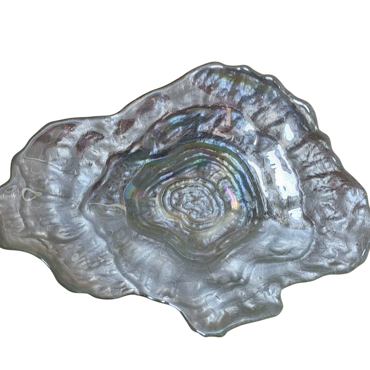 Iridescent Pearl White Oyster Glass Serving Plate(s)