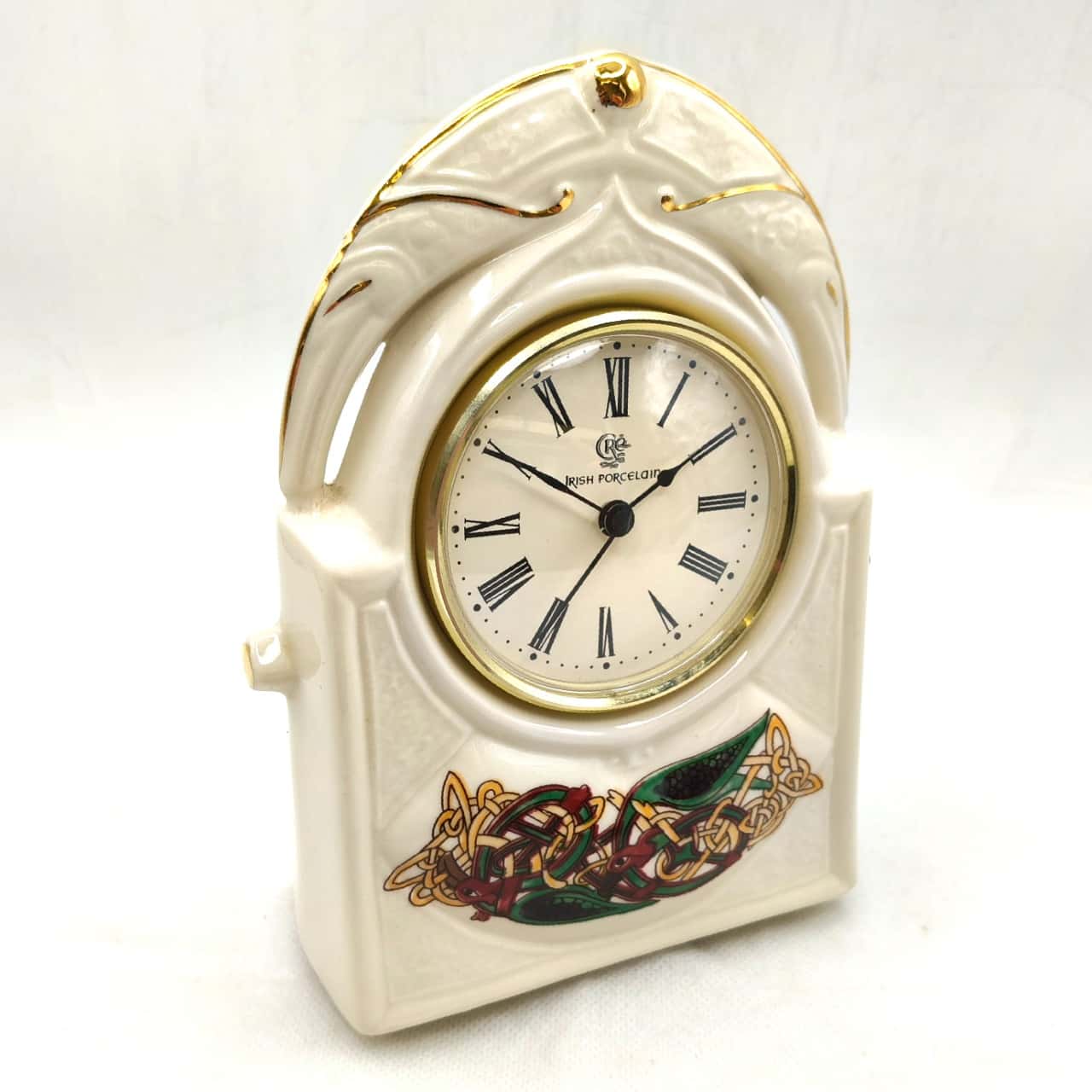 Vintage Irish Porcelain Mantle Clock - Celtic Porcelain Clock handmade ...
