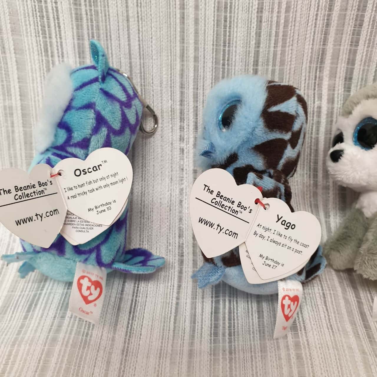 TY Beanie Boos 4 Cute Little Keyring Animal Owls & Puppies (Oscar ...